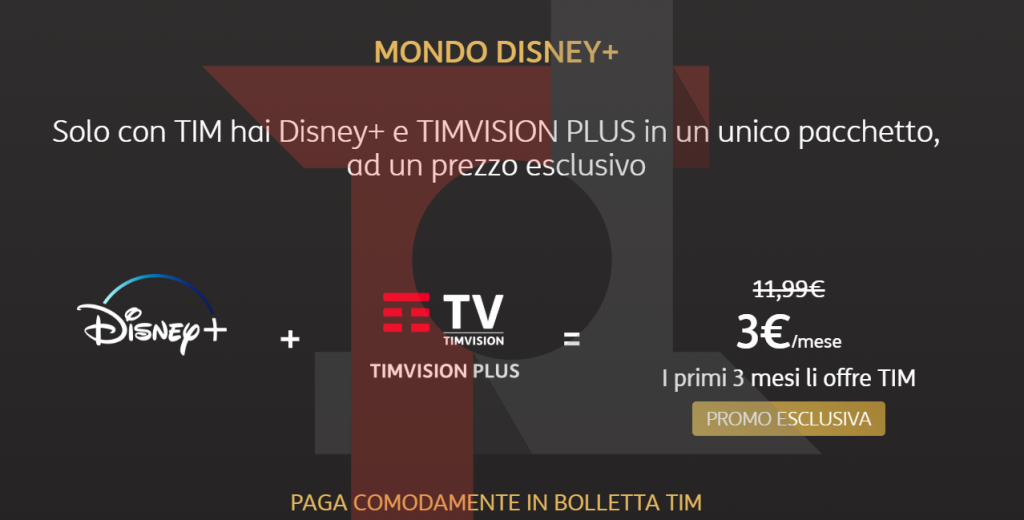 TIM lancia Mondo Disney+, la promo per Disney+ e TIMVISION PLUS a 3 ...