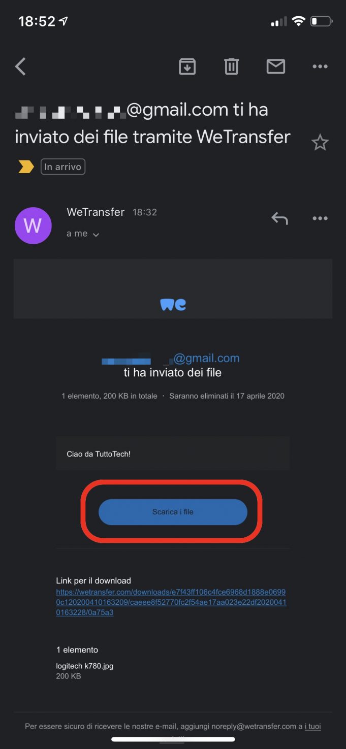 WeTransfer: come funziona, creare, aprire e inviare un file