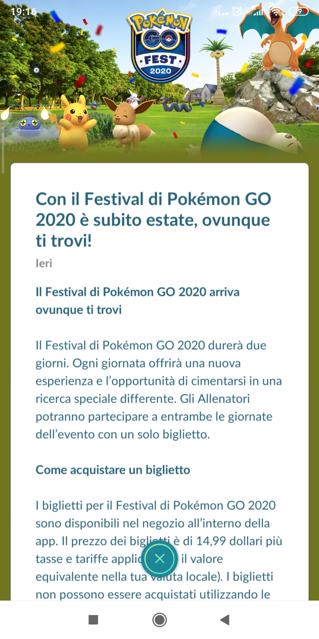 Ecco date, orari e bonus per il Pokémon GO Fest 2020