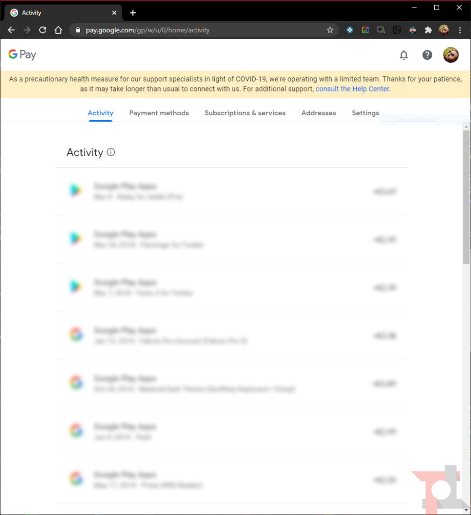Google Pay mostra un nuovo design sul web