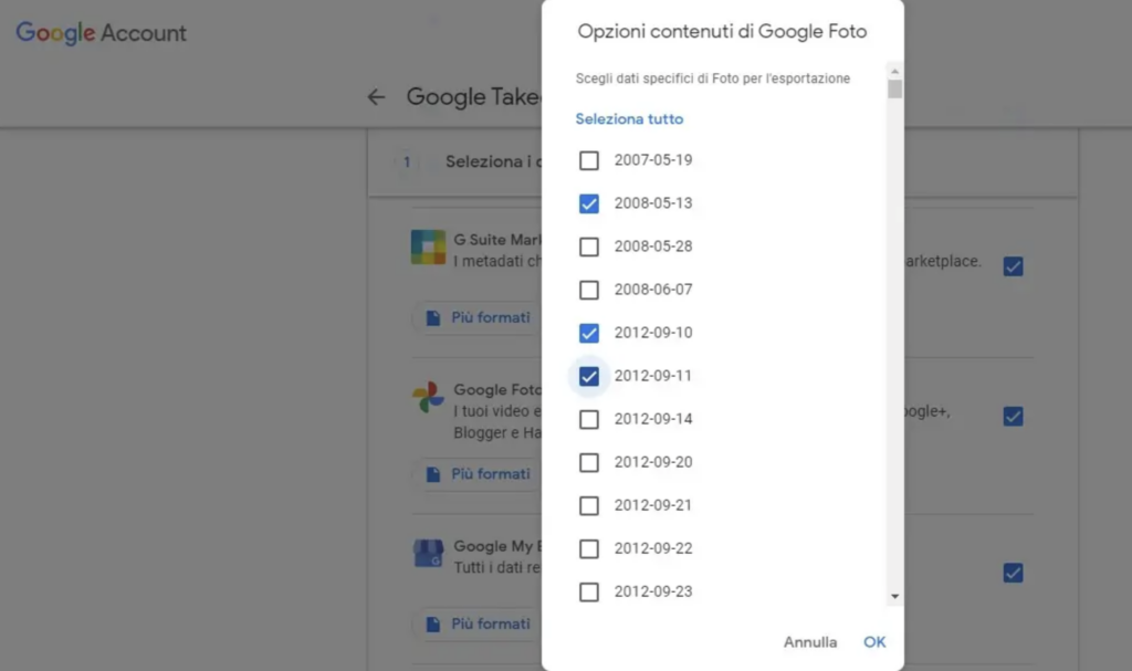 Come esportare le foto da Google Foto con Takeout