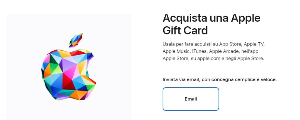 La carta tuttofare Apple Gift Card è disponibile anche in Italia