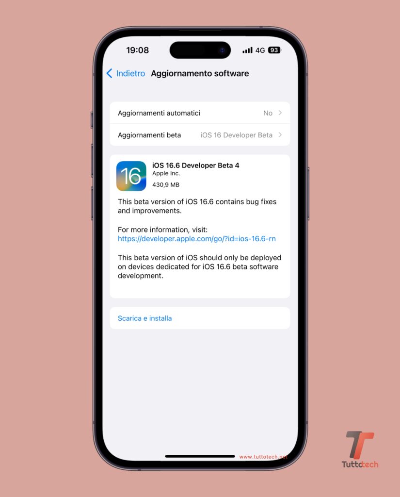 Apple: ecco le beta 4 di iOS 16.6, macOS 13.5 e gli altri OS