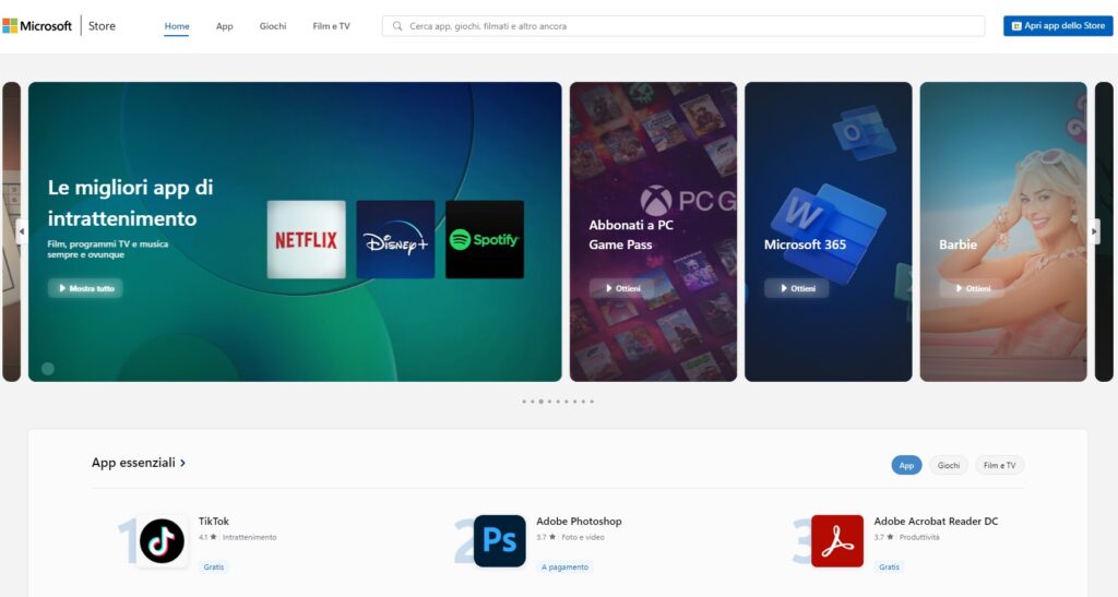 Microsoft lancia la nuova versione Web del suo app store