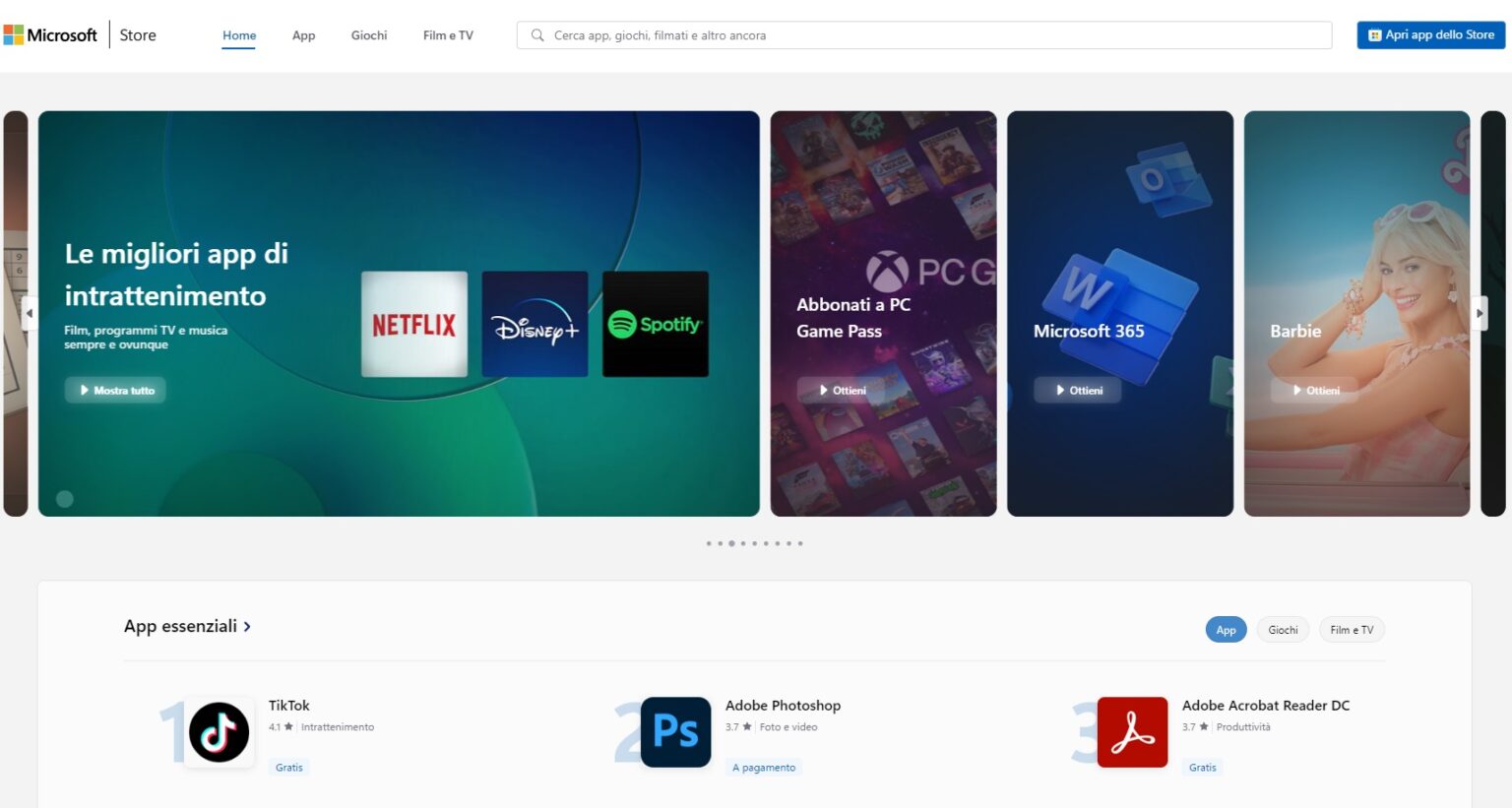 Microsoft lancia la nuova versione Web del suo app store