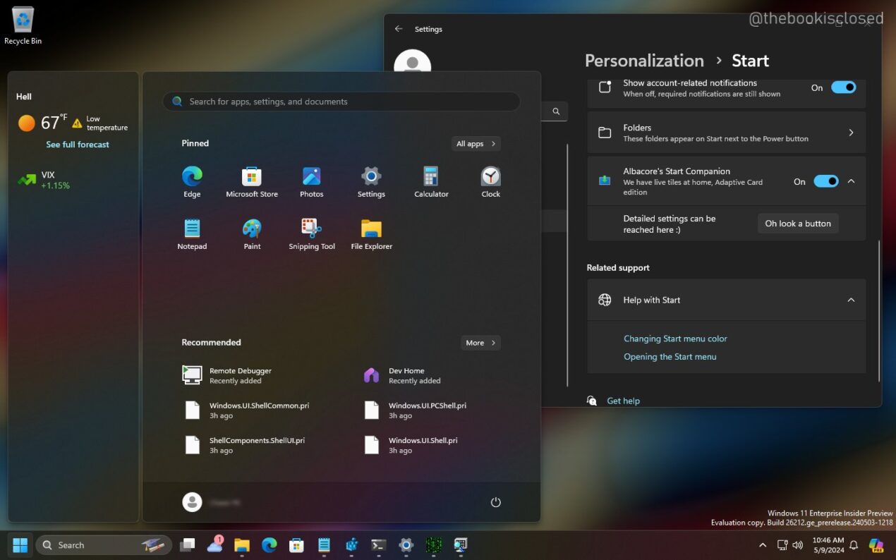 Windows 11 fa il pieno di widget, in test anche nel menu Start