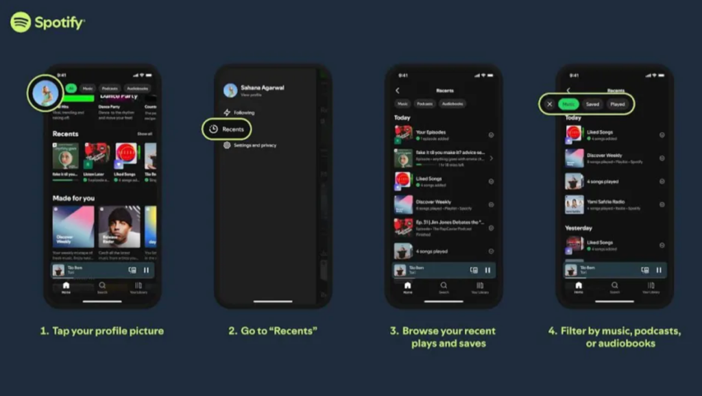 Spotify introduce un'opzione per ritrovare gli ascolti recenti più ...