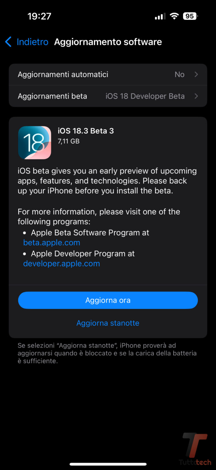 Apple rilascia le beta 3 di iOS/iPadOS 18.3 e macOS 15.3