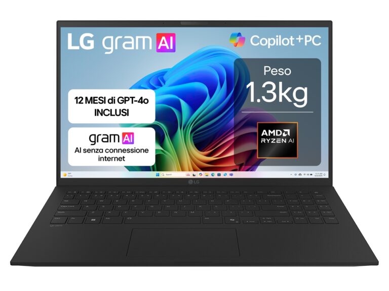 C'è un nuovo ultrabook con AMD Ryzen AI nella gamma LG gram AI