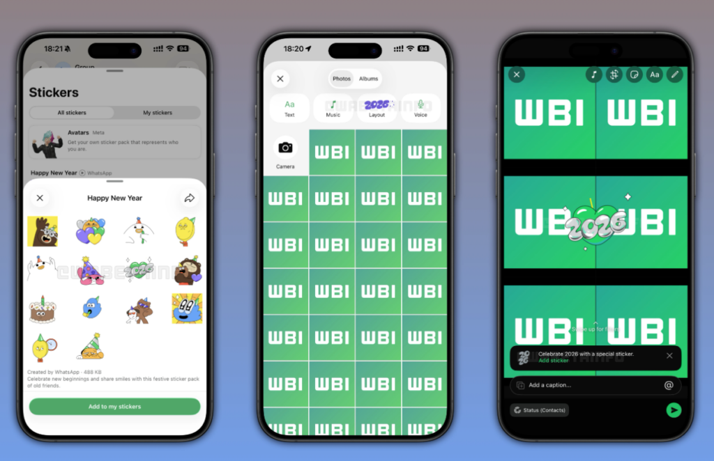WhatsApp Beta per iOS si prepara al 2026 con un nuovo adesivo